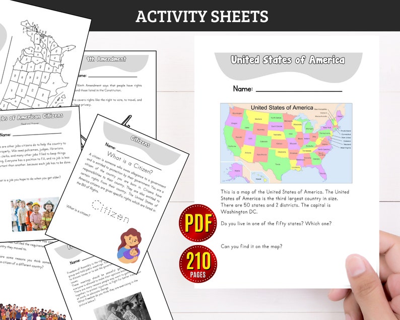 American History Workbook for Kids Ages 6-8 Educational Activity ...