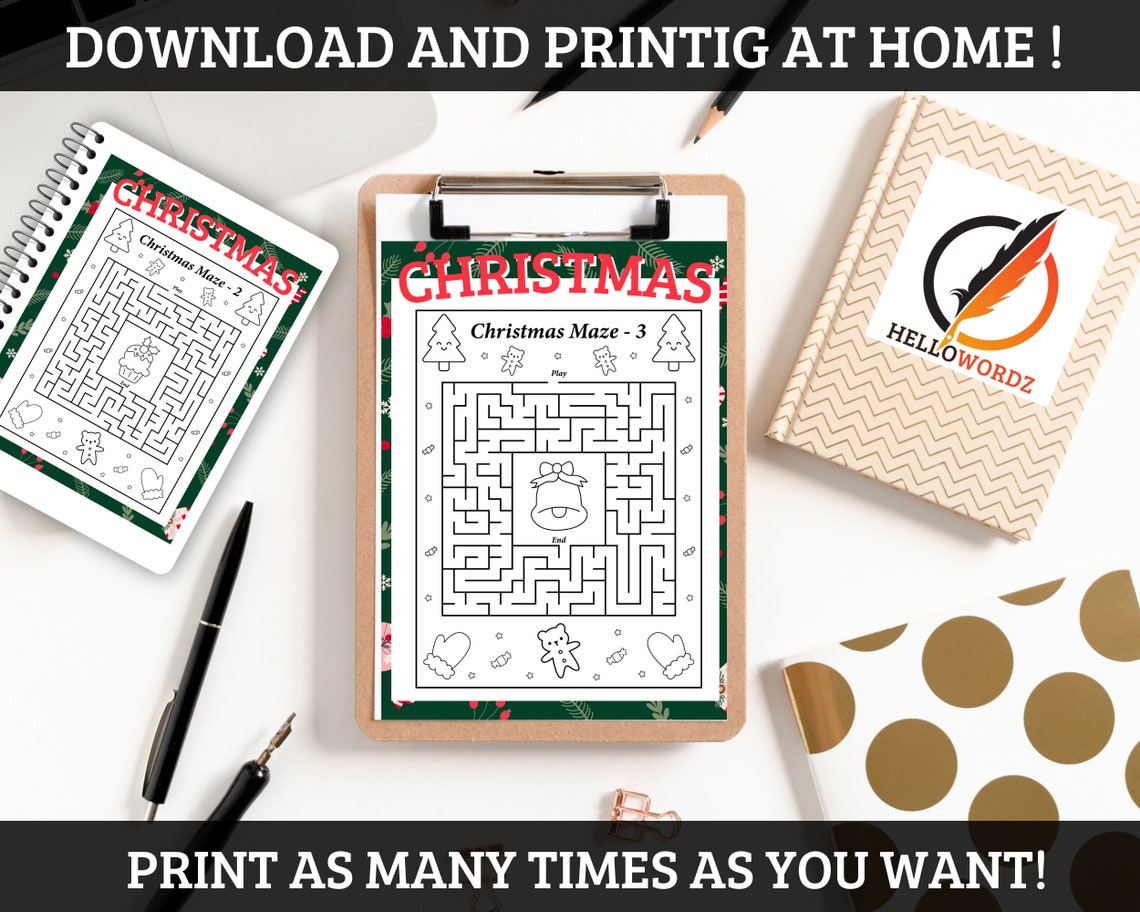 40 Activities Christmas Pages Printable Game Bundle for Kids ...