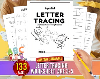 Tracing Letter A-z, Alphabet Guide Tracing Worksheets Abc, Printable ...
