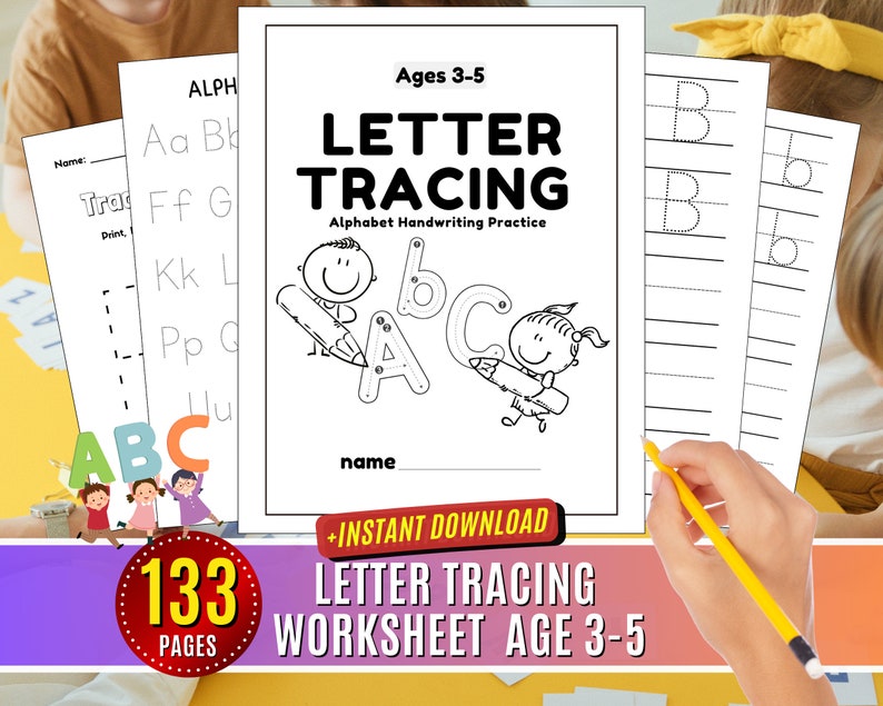 Letter Tracing Guide Worksheets Alphabet Tracing Sheets Abc, Printable ...