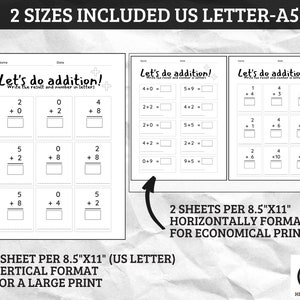 Addition Worksheets Single Digit Printable, Numbers 1-10, Preschool-1st ...