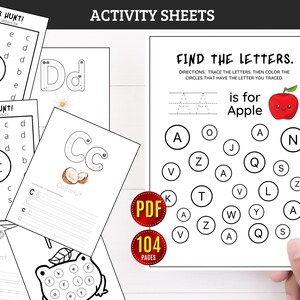 Find the Letters Hunt Worksheets, Find and Dab Alphabet ABC Printable A ...