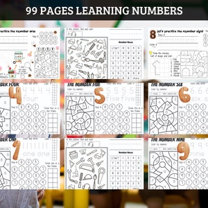 Math Games Worksheet, Learning Game Numbers Workbook Tracing Sheets ...