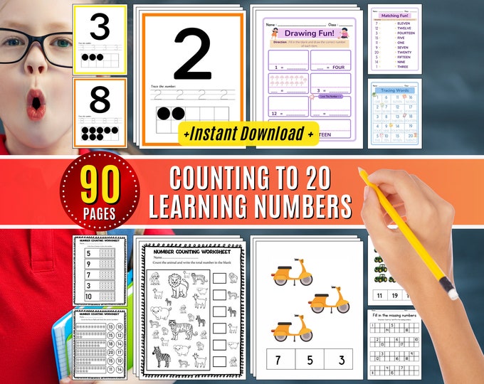 Counting Objects to 20, Number 1 to 20, Kindergarten Worksheet ...