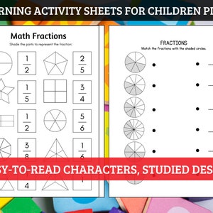 Math Fractions Worksheet Learning Activity Math Drills for Kids, 3rd ...