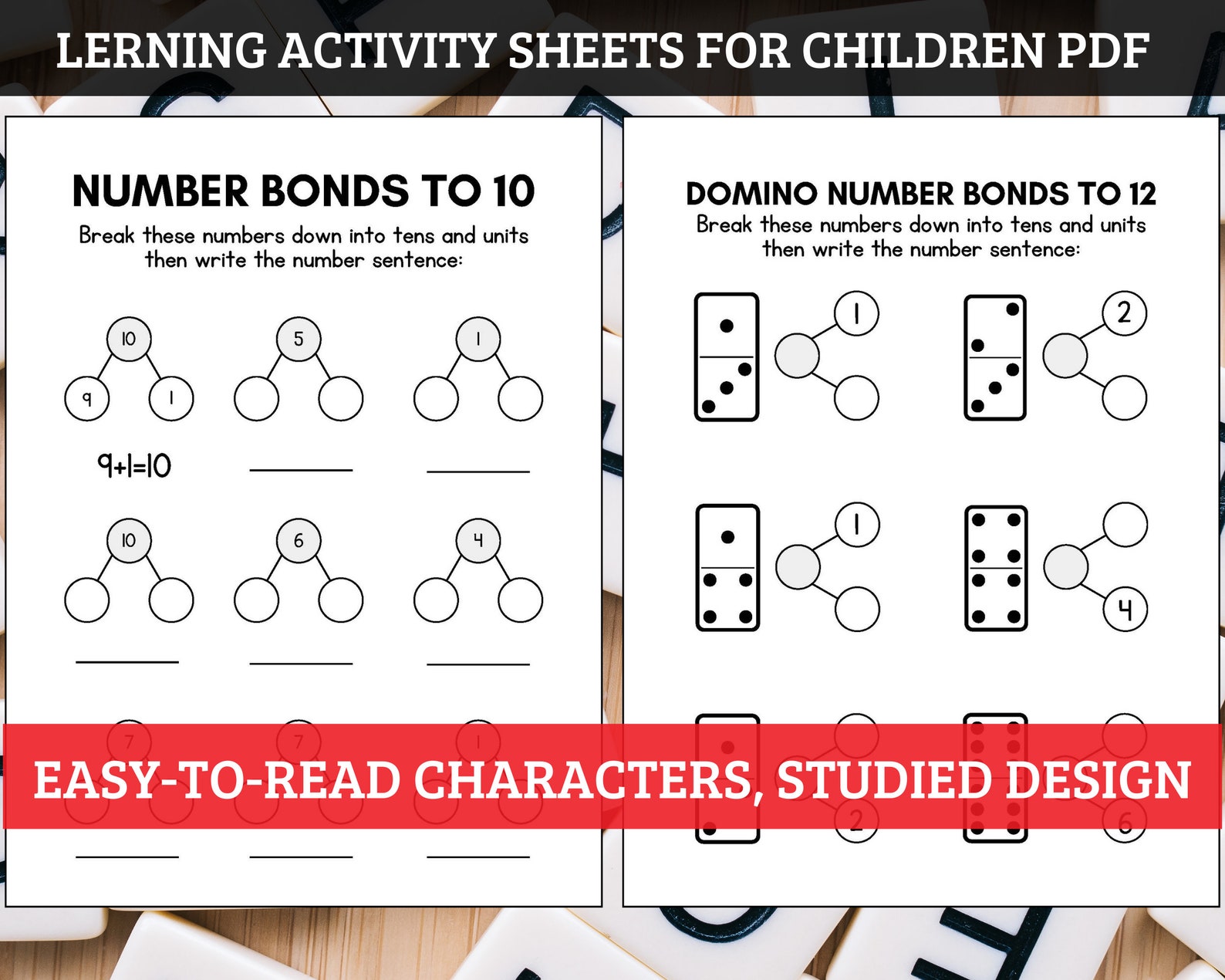 Number Bonds Worksheet Games Addition to 10 and Domino Number Bond 1 to ...