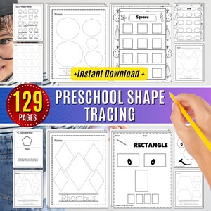 Shape Tracing Worksheet Preschool Activity Basic Learning Shape ...