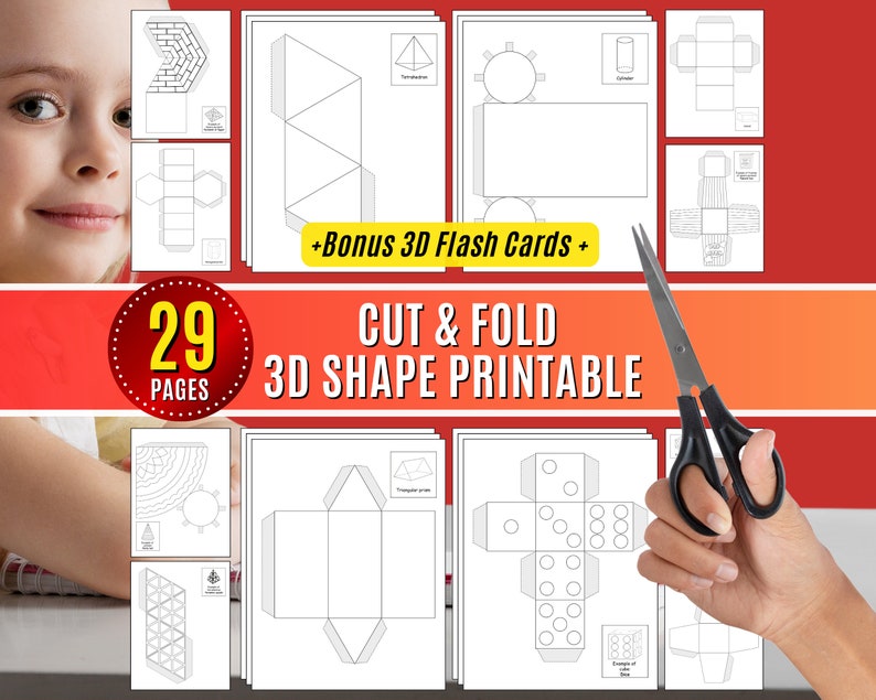 Printable 3d Shapes Nets Activity Learning Shape Geometric Cutout 3D ...