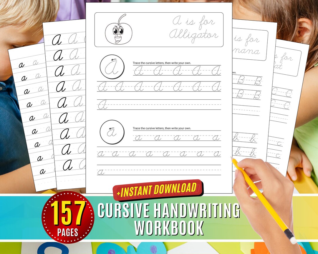 Cursive Handwriting Workbook Printables Worksheets Alphabet Writing ...