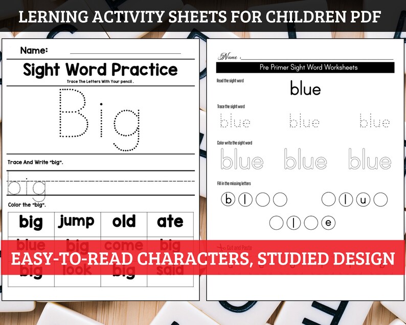 Dolch Sight Word Worksheets Kindergarten High Frequency Printable ...