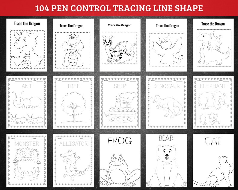 Tracing Worksheet Preschool Writing Shape Recognition, Fine Motor ...