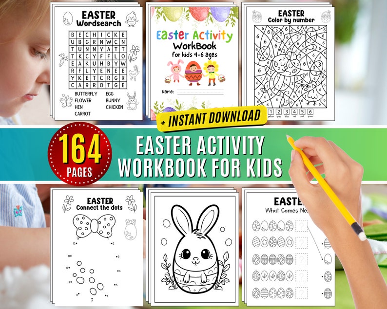 Easter Activity Book Coloring Pages Worksheets, Easter Activities for ...