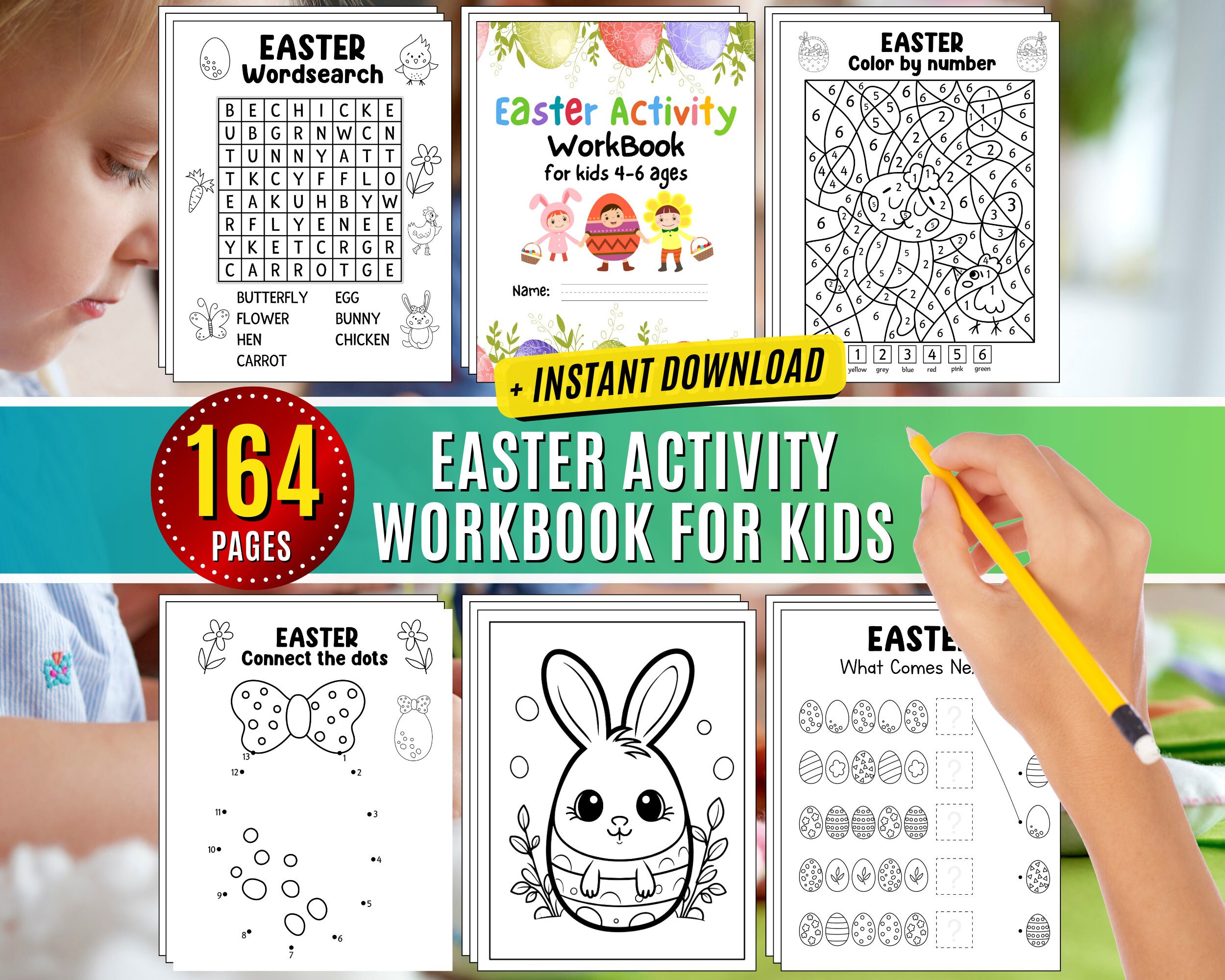 Easter Activity Book Coloring Pages Worksheets, Easter Activities for ...