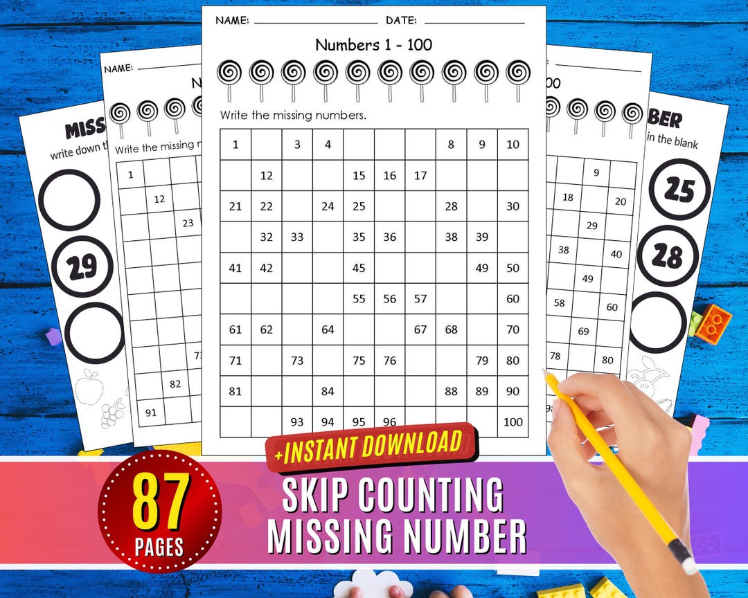 Skip Counting Missing Numbers Worksheets Counting Practice Number ...