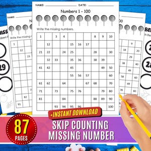 Skip Counting Missing Numbers Worksheets Counting Practice Number ...