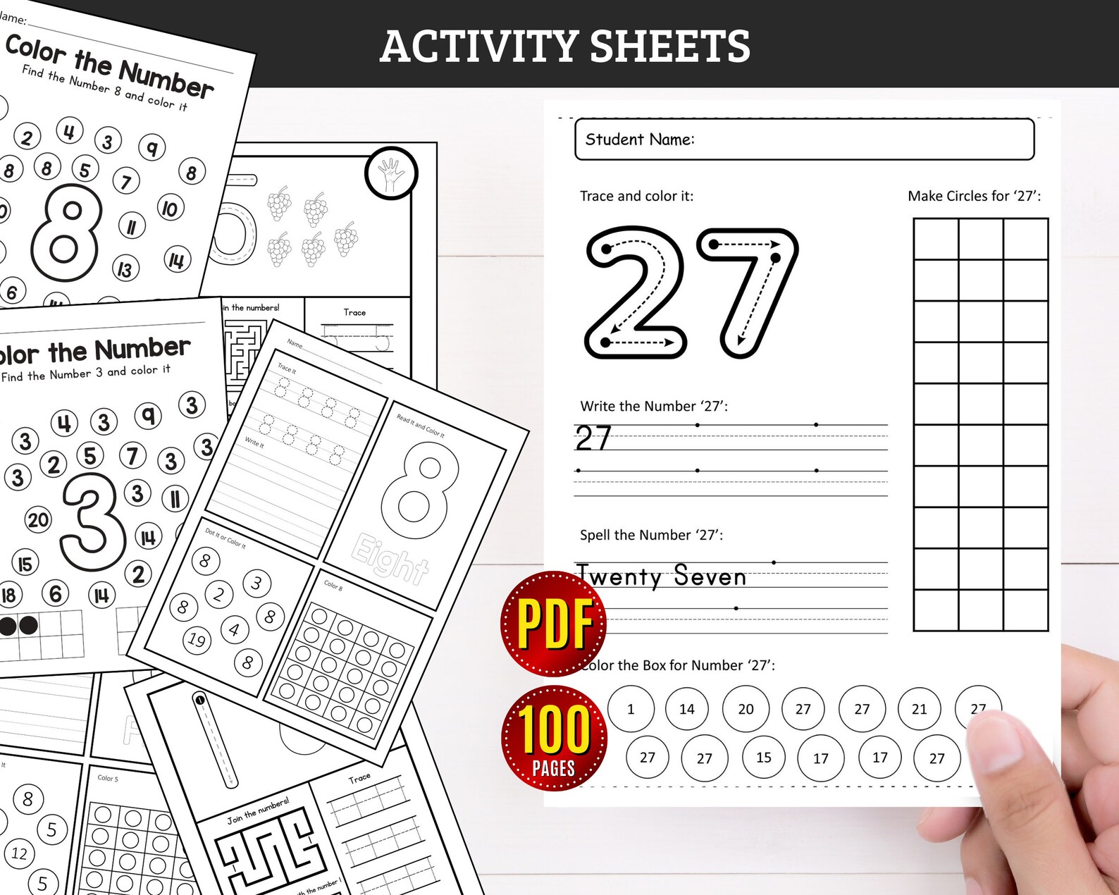 Number 1 to 30 Recognition Learning to Count and Color Worksheet 1 to ...