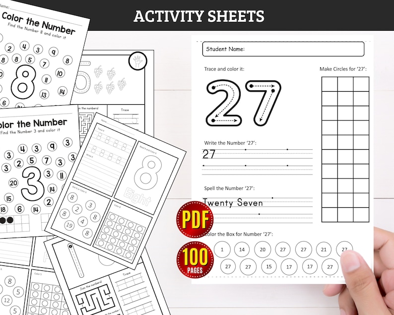 Number 1 to 30 Recognition Learning to Count and Color Worksheet 1 to ...