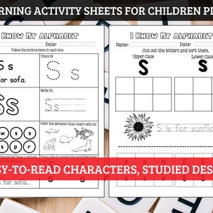Letter S Preschool Worksheet Practice S Tracing Activity Crafts ...