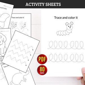 Trace and Color Worksheets Pen Control Tracing Animal Book Fine Motor ...