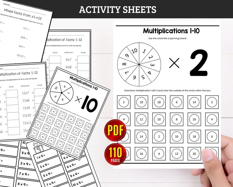 Multiplication Facts Worksheets: Skip Counting Charts (digital Download ...