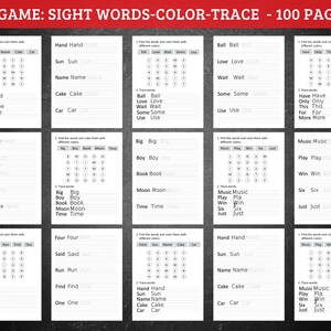 Sight Words Worksheets Activities Cvc Game Kindergarten Spelling ...