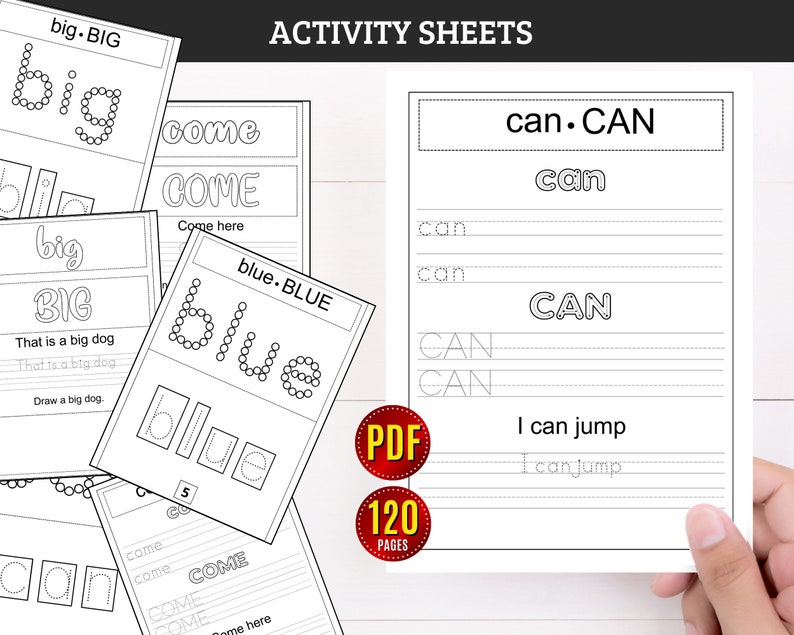 Dolch Sight Word Pre-primer Worksheets Kindergarten High Frequency Pre ...