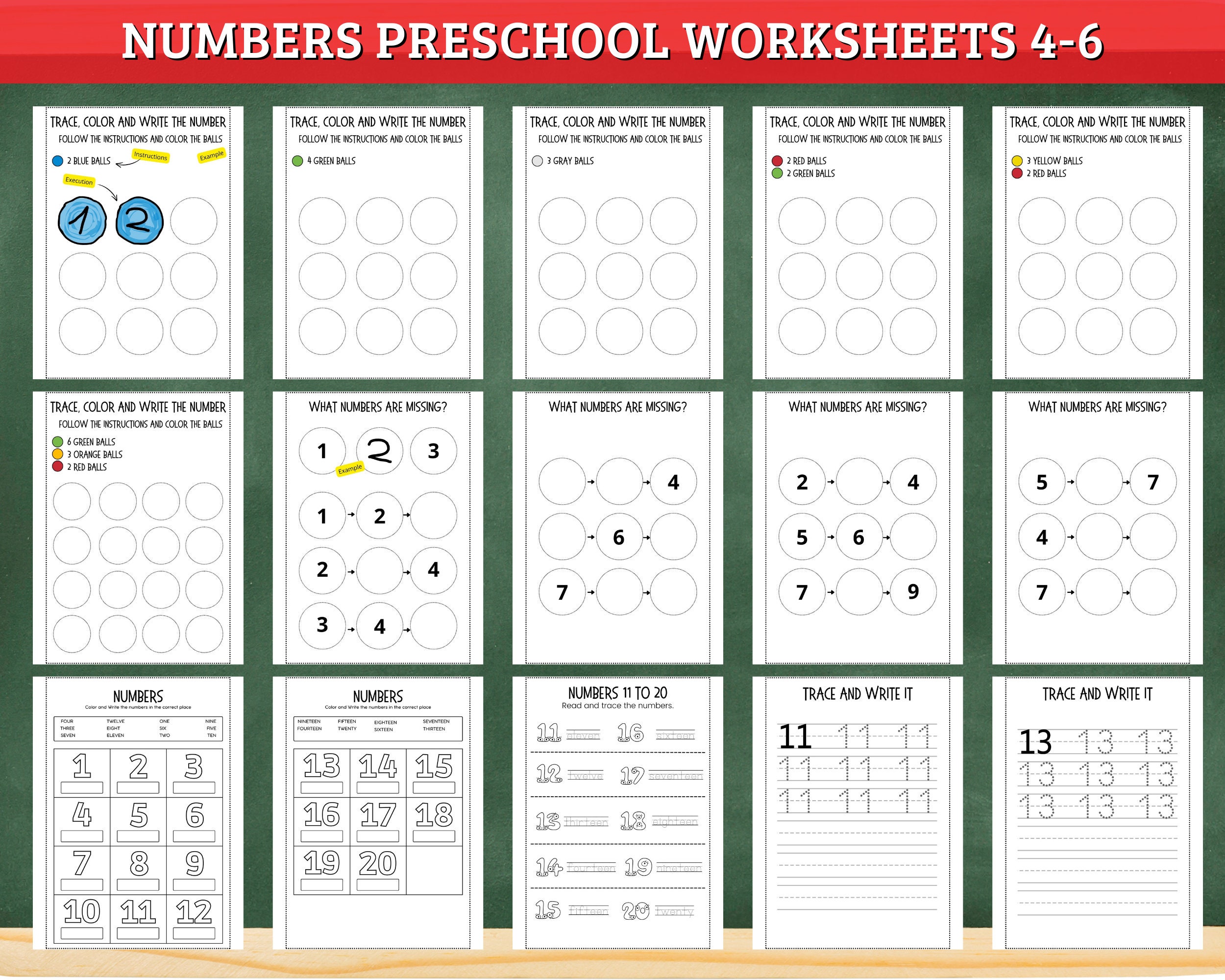 Number Worksheets Preschool Counting Printables Tracing Number 1-10 ...