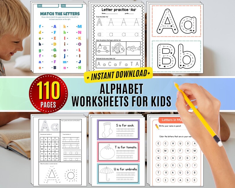 Alphabet Kindergarten Pre Writing Worksheets Bundle Letter of the Week ...