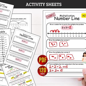 Number Line Multiplication Worksheets: Times Tables Practice (PDF) - Etsy
