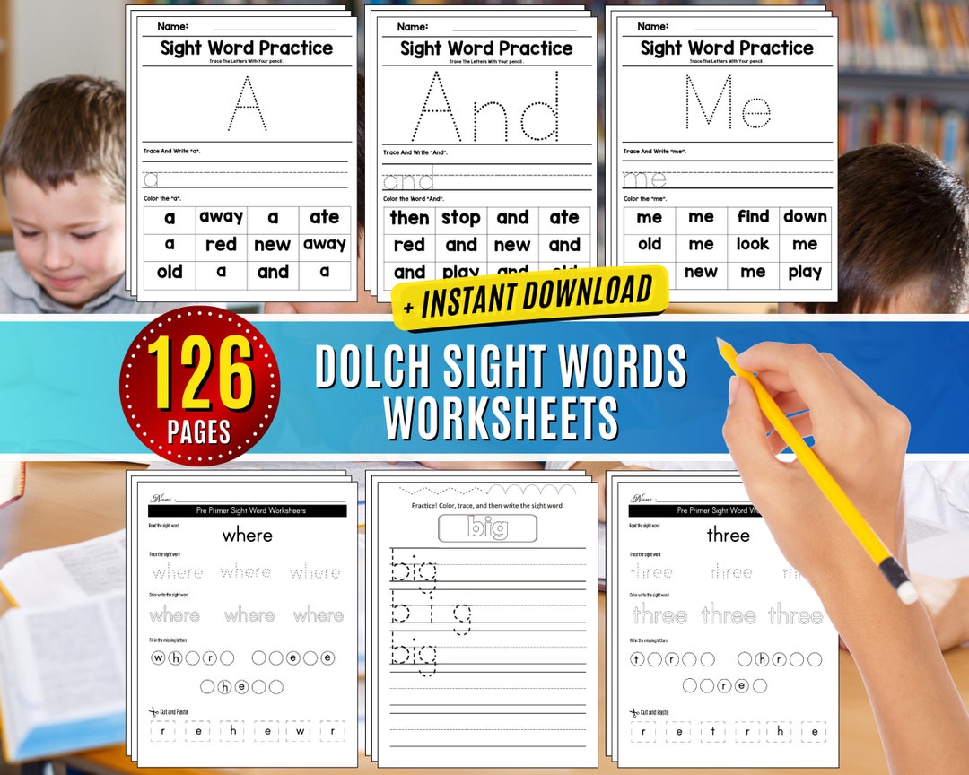 Dolch Sight Word Worksheets Kindergarten High Frequency Printable ...