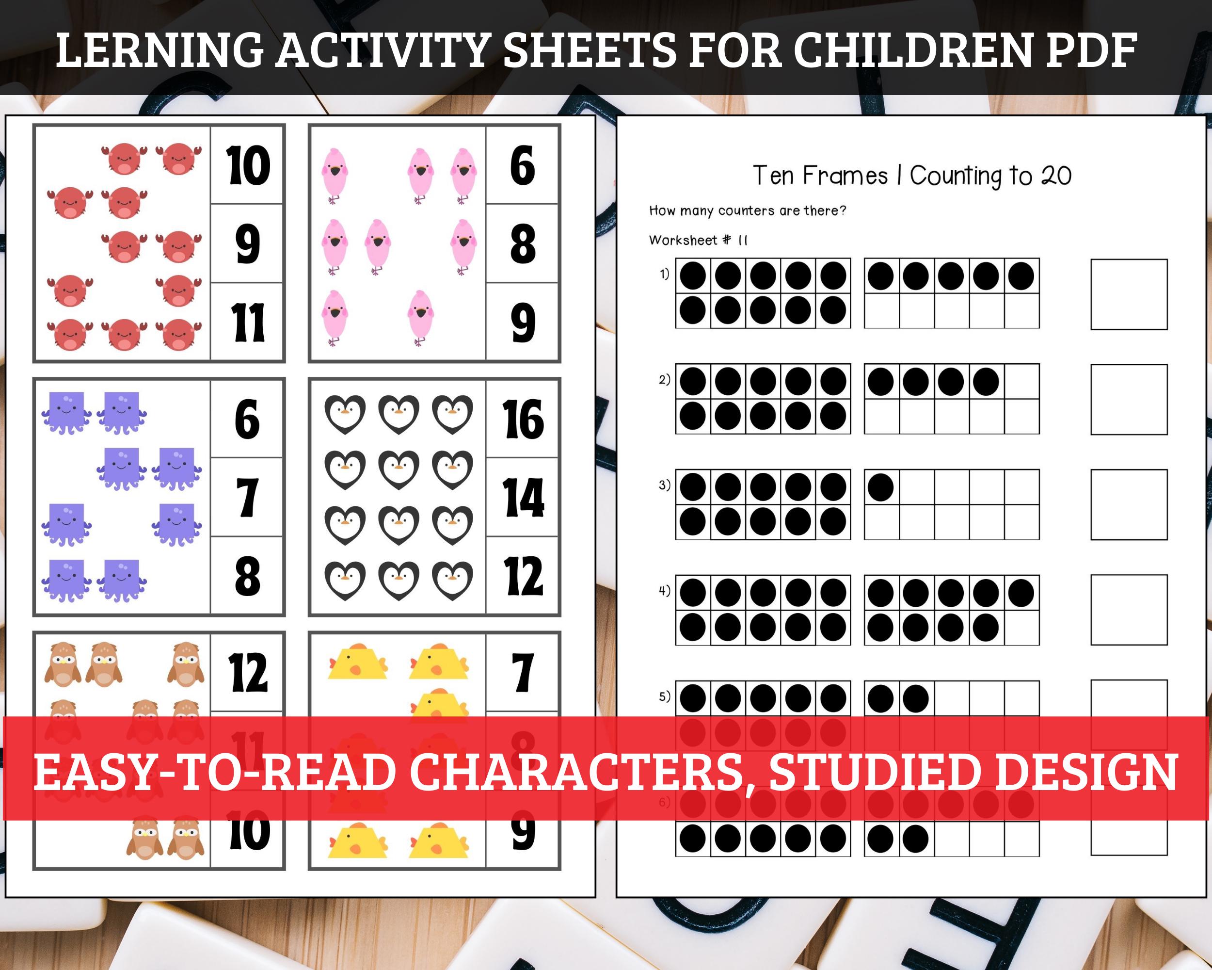 Counting 1-10 Learn to Count to 10 Activity Worksheet Math Kindergarten ...
