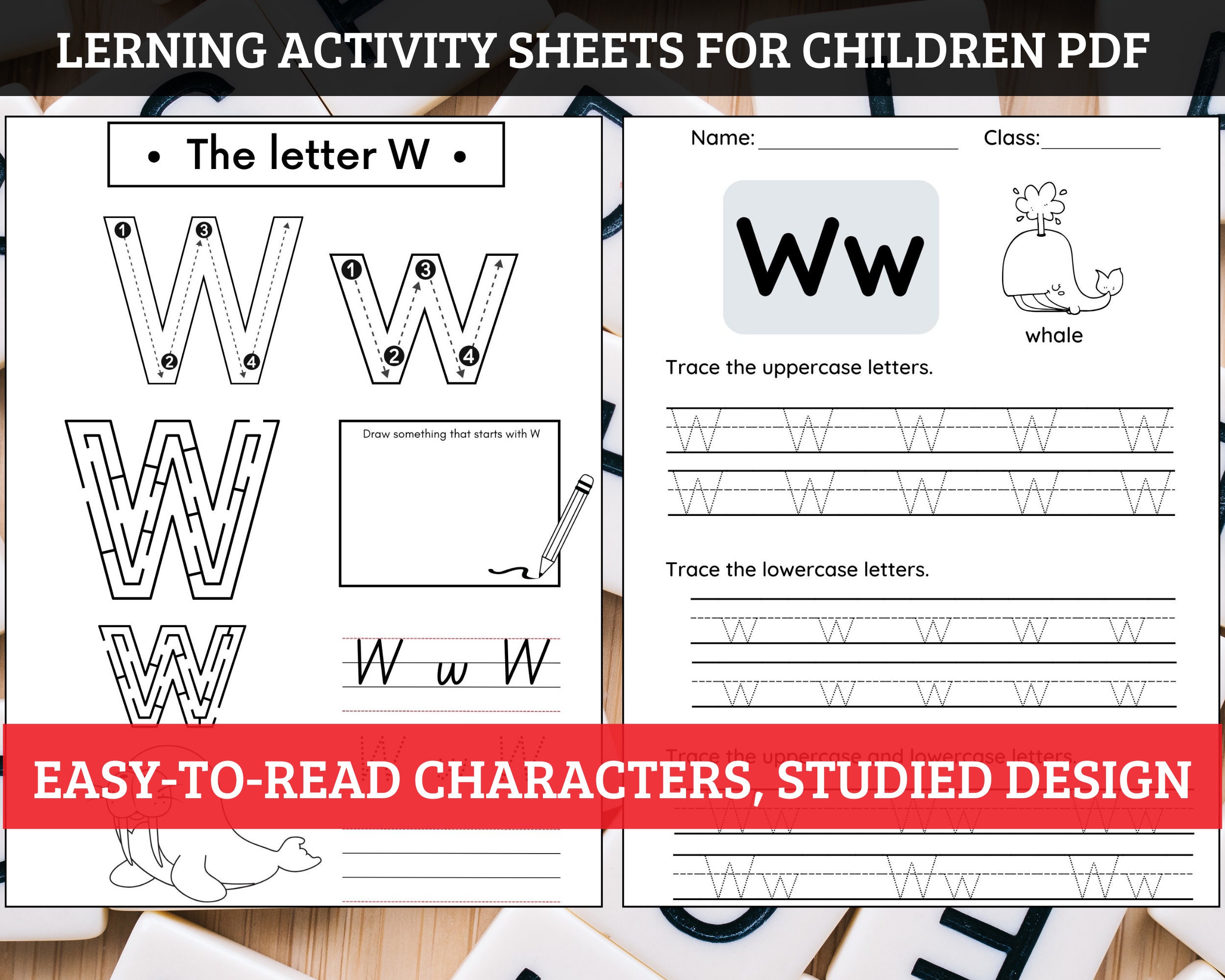 Preschool Letter W Worksheet Letters of Week Pre-k Activity Tracing ...
