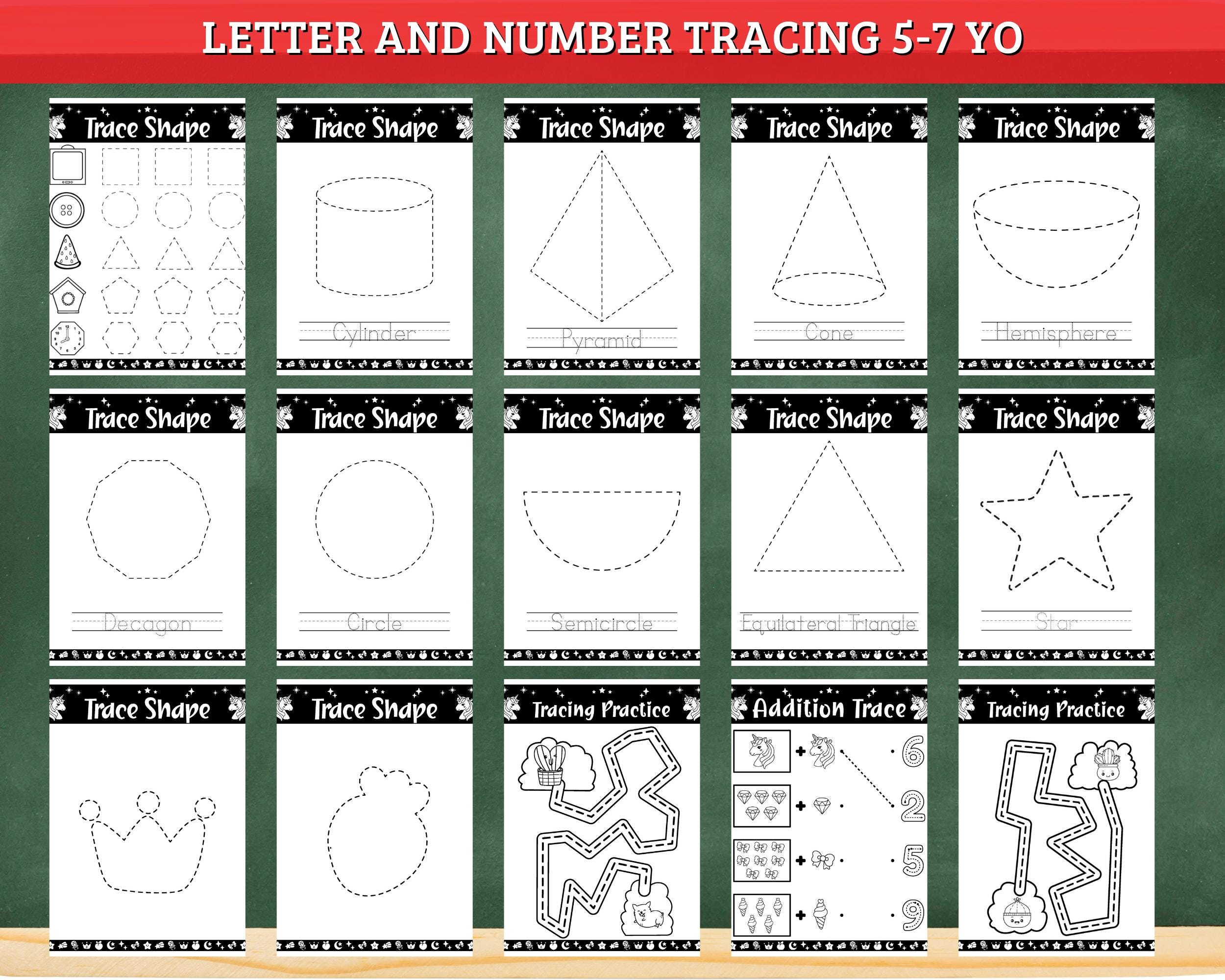 Letter and Number Tracing Activities Worksheets Printable Pen Control ...