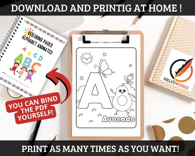 Alphabet Coloring Pages Worksheets ABC Coloring Workbook Alphabet ...