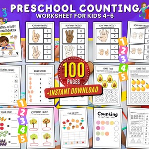 Preschool Counting Worksheets Activity for Kindergarten Counting to 10 ...