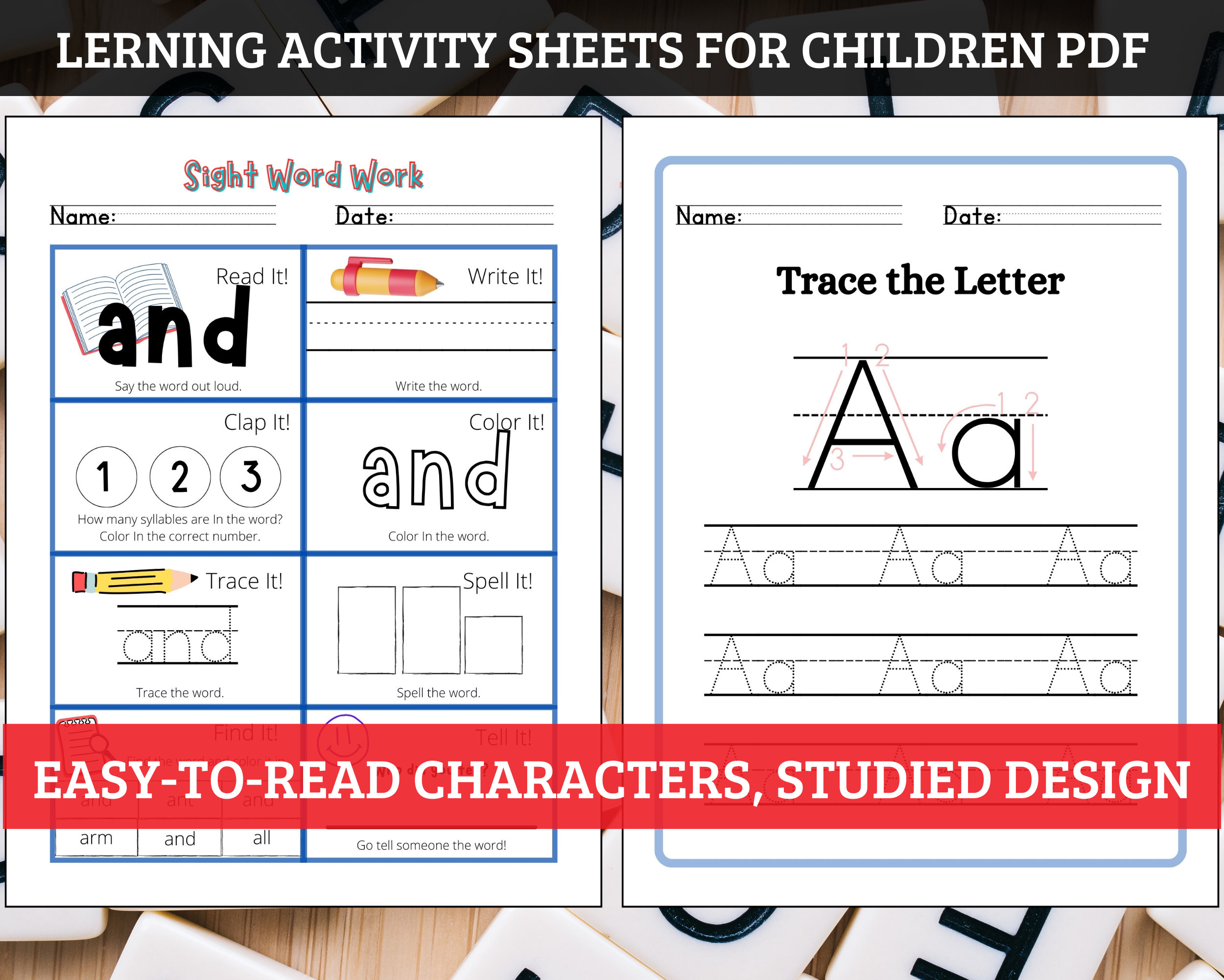 Sight Words Worksheets Let's Learn Printable Learning Alphabet ...