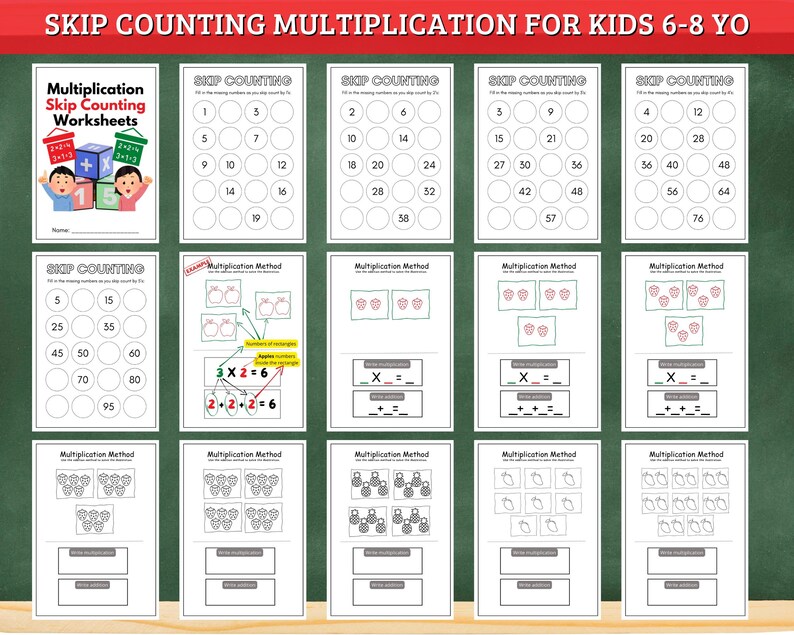Skip Counting Multiplication Table Facts Worksheets Practice, Times ...