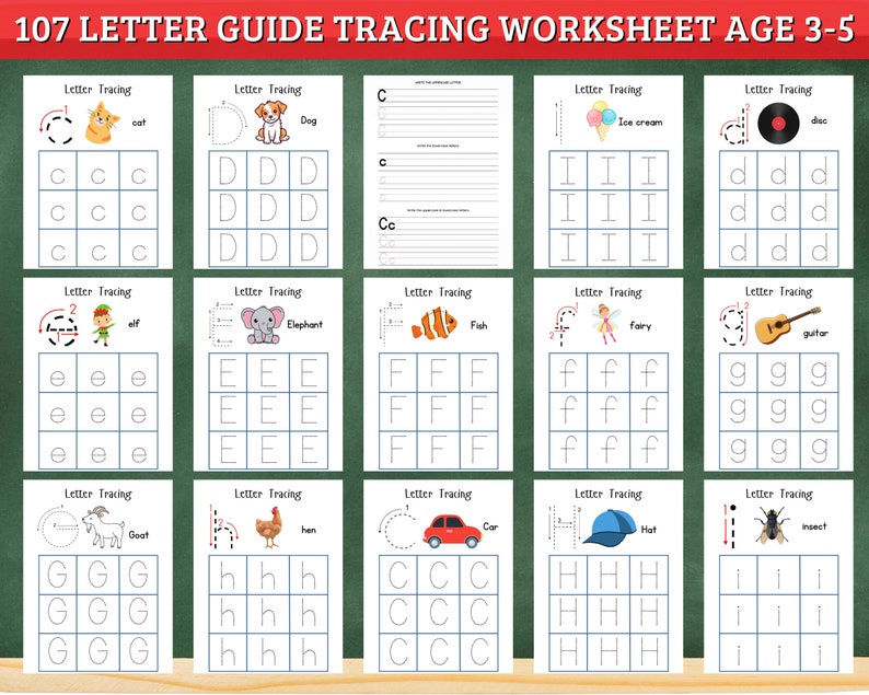 Tracing Letter A-z, Alphabet Guide Tracing Worksheets Abc, Printable ...