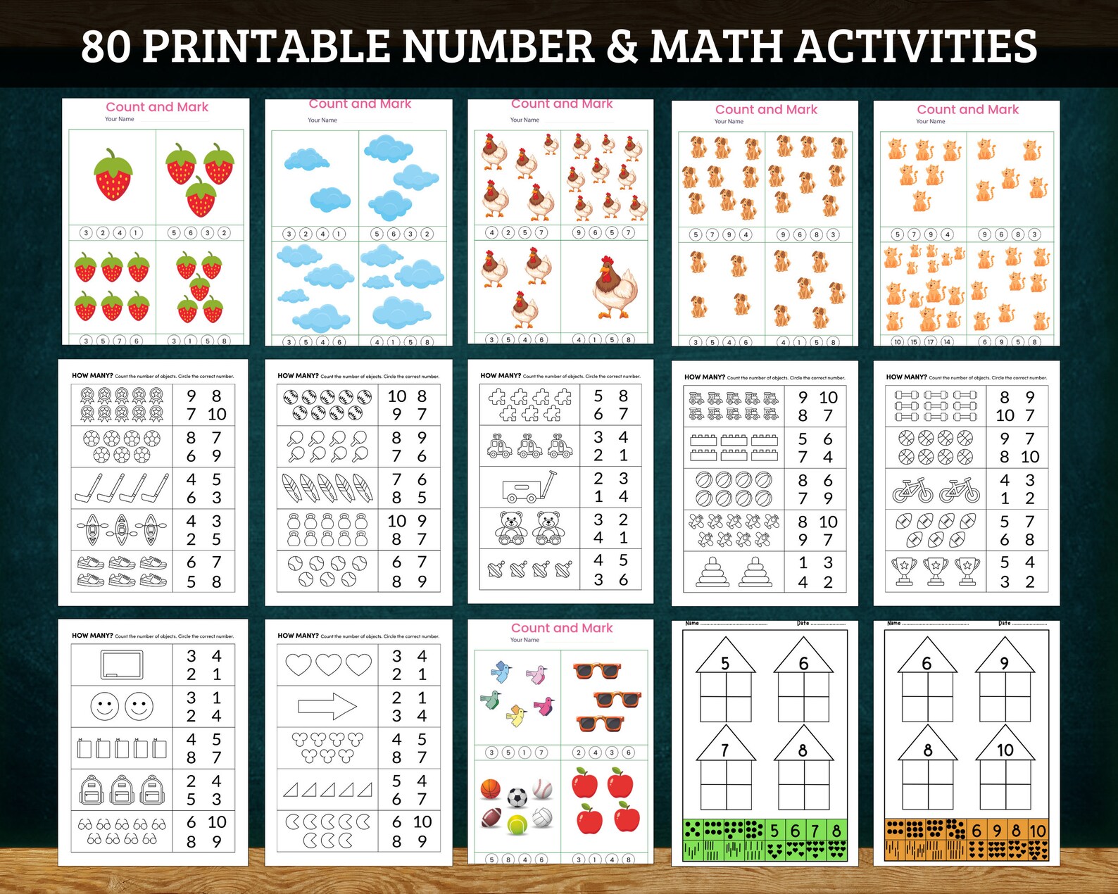 Counting to 10 Worksheet Math Kindergarten, Let's Count and Color for ...