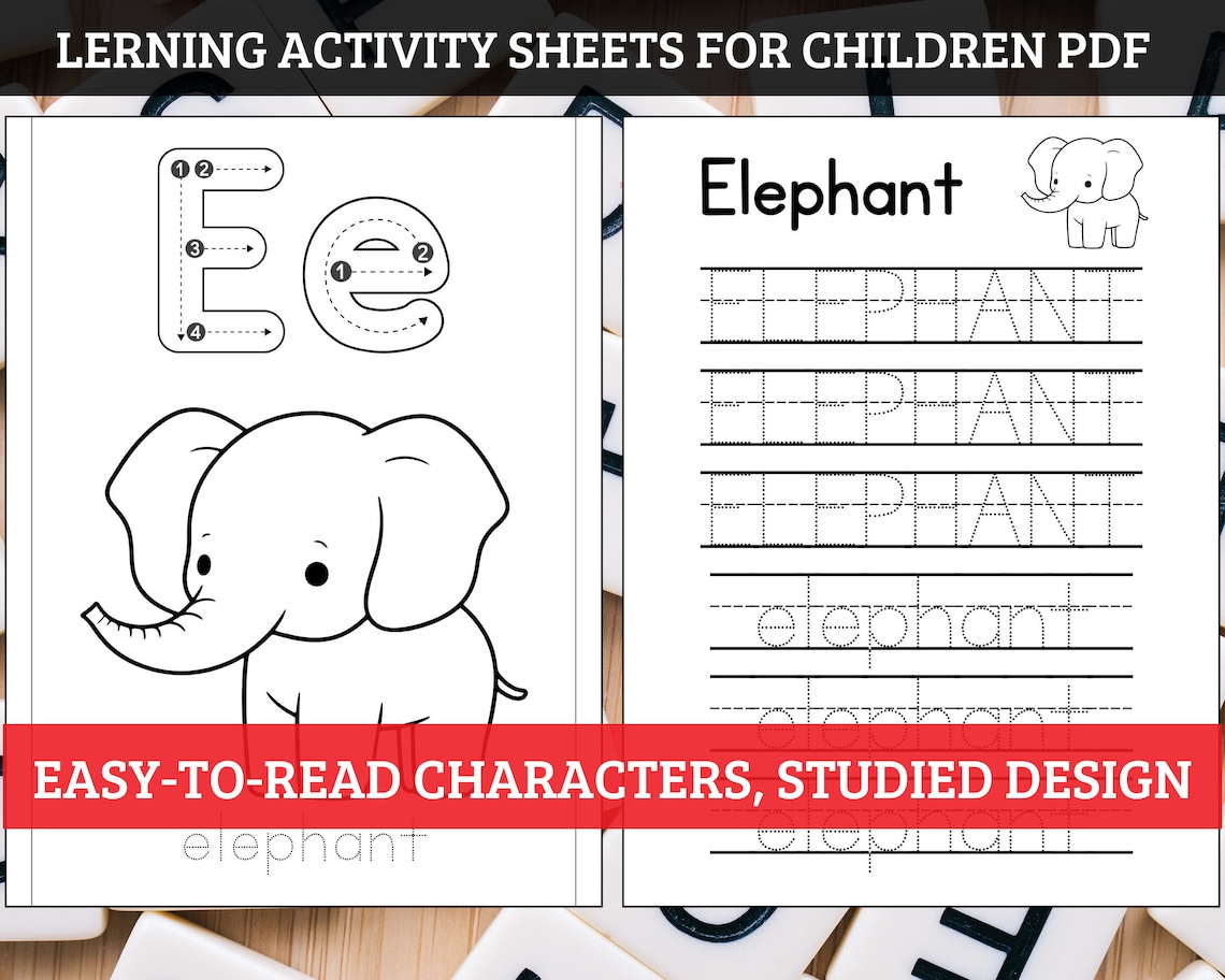 Animal Alphabet Letters Tracing Worksheet Animal Themed Words ...
