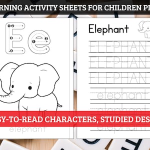 Alphabet Worksheet Animal Letters Tracing Animal Themed Words ...