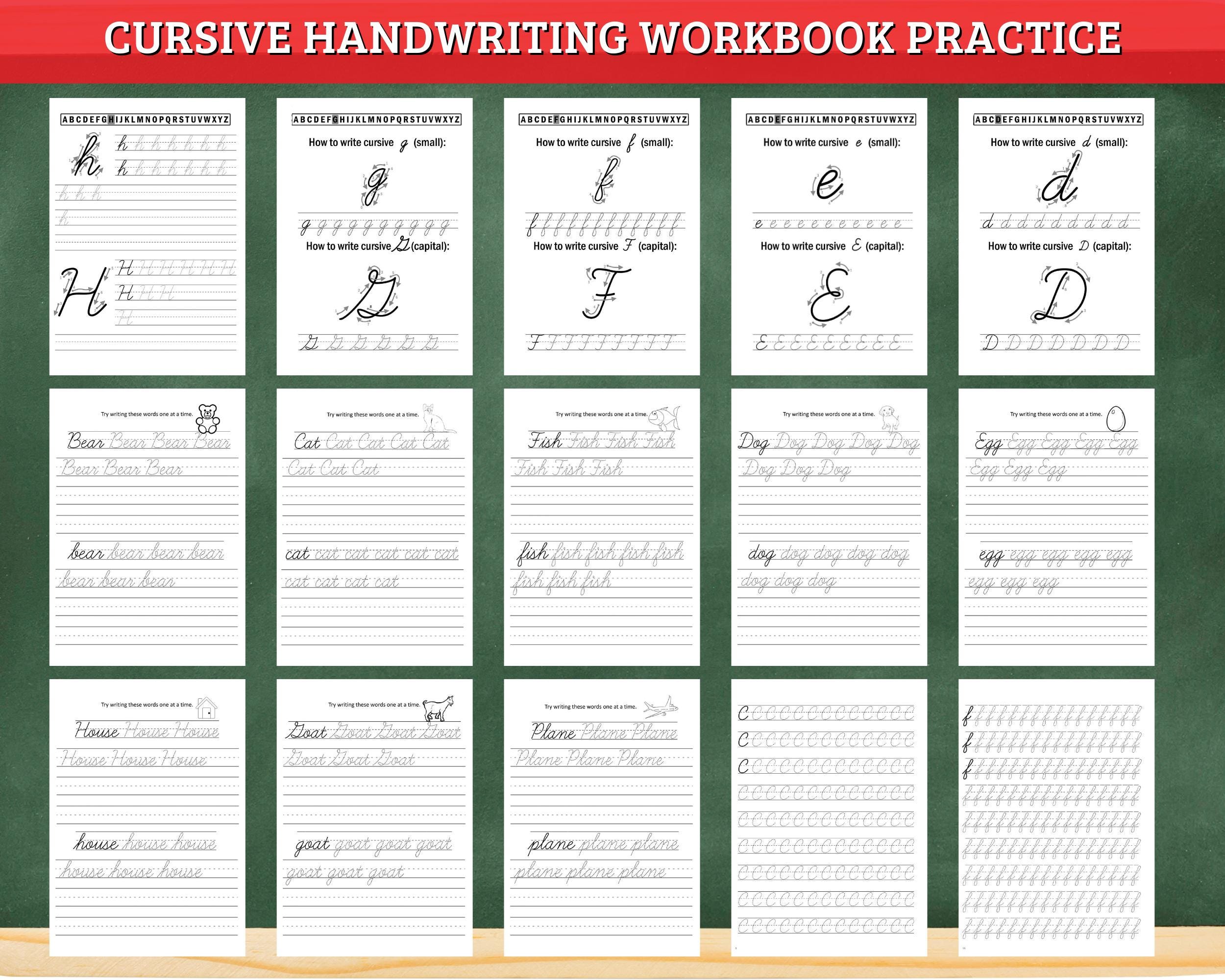 Cursive Handwriting Workbook for Kids American Cursive Practice ...