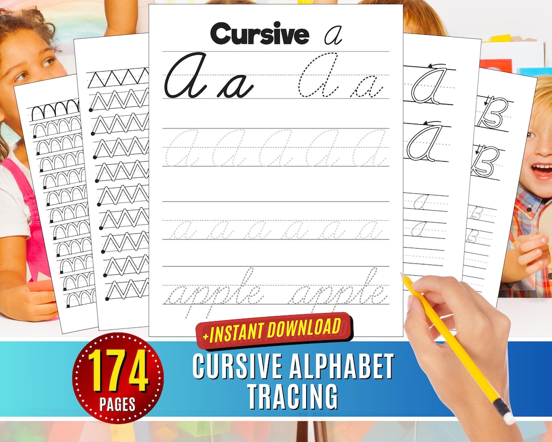 Cursive Alphabet Tracing Letter Writing Sheets Handwriting Learning to ...