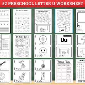 Letter U Worksheets Preschool Letters of Week Pre-k Activity Tracing ...