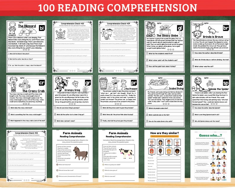 Reading Comprehension Passages Practice Beginning Learning to Read ...