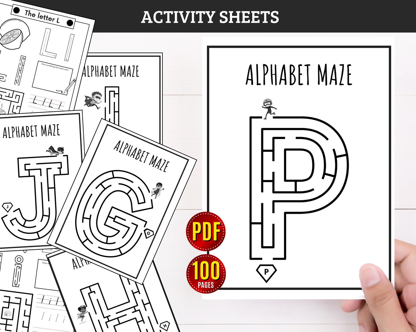 Alphabet Maze Letter Worksheets Abc Mazes Activity Letter Recognition ...