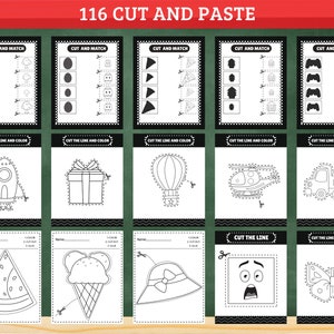 Cut and Paste Activities Practice Sheets Cut and Glue Activity Scissors ...