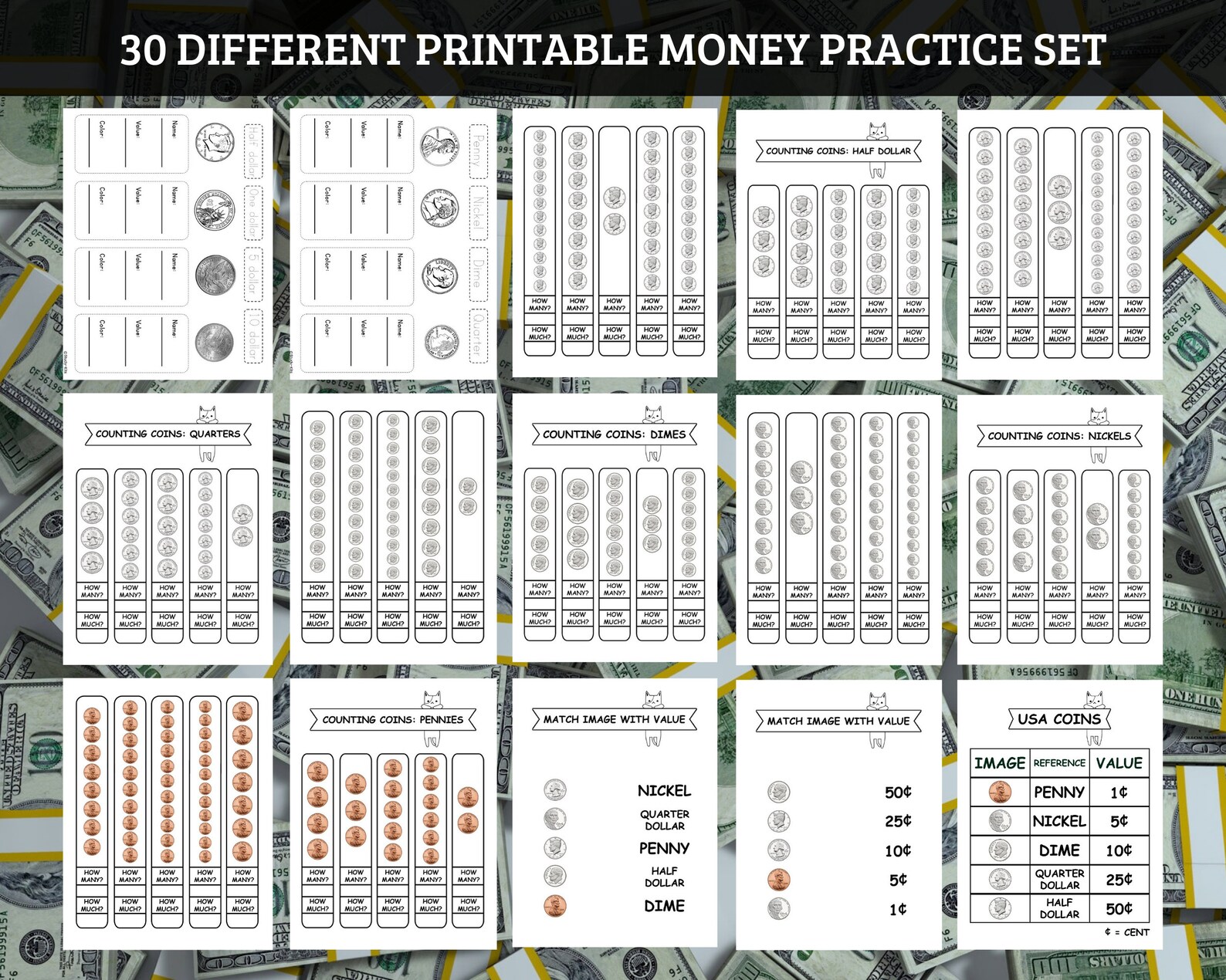 Worksheet Financial Literacy for Kids, Classroom Money Activity ...