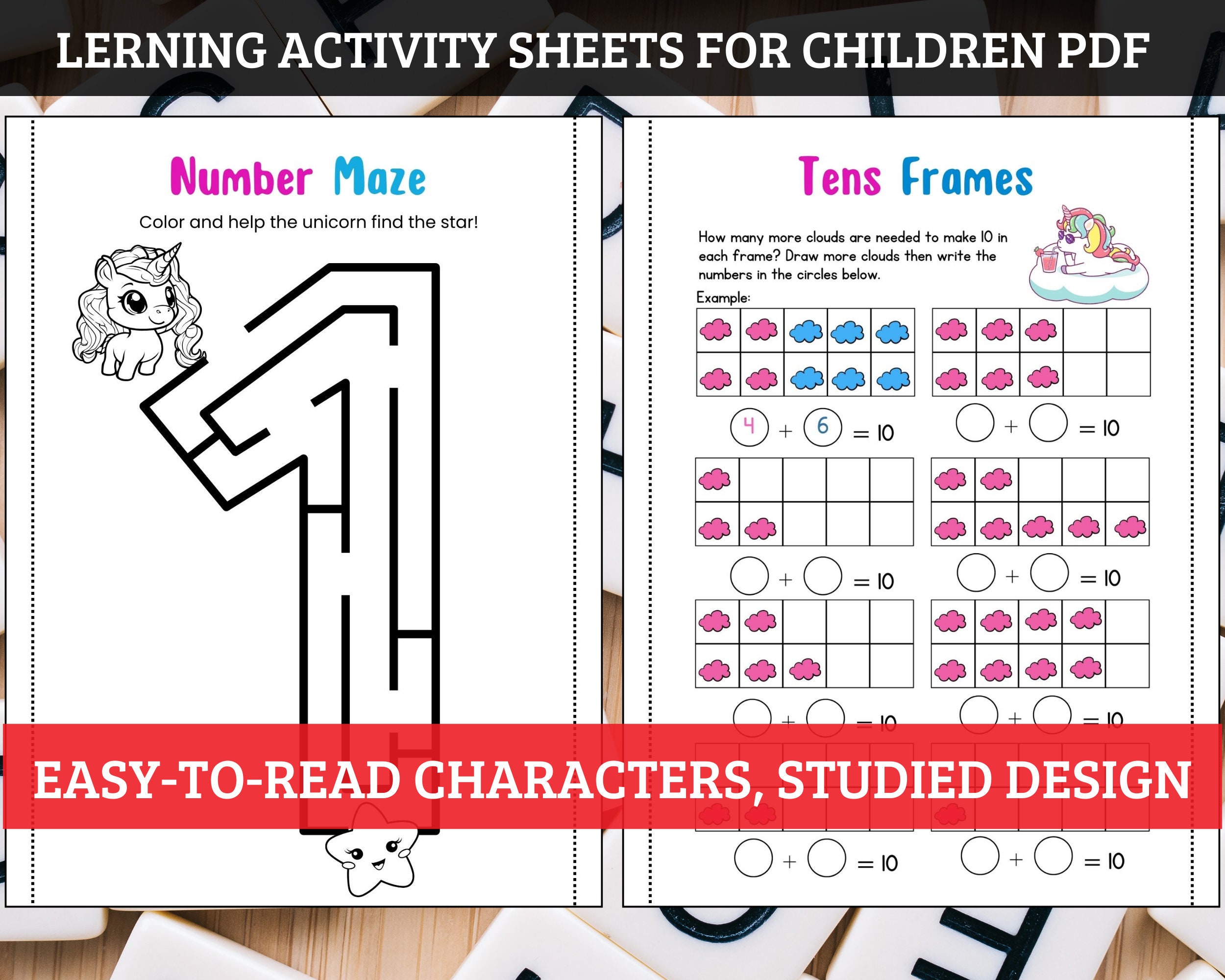 Unicorn Activity Worksheets Letter Alphabet Coloring Unicorn Number ...