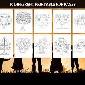 10 Family Tree Coloring Pages Kids Printable, Sheet Children Coloring ...